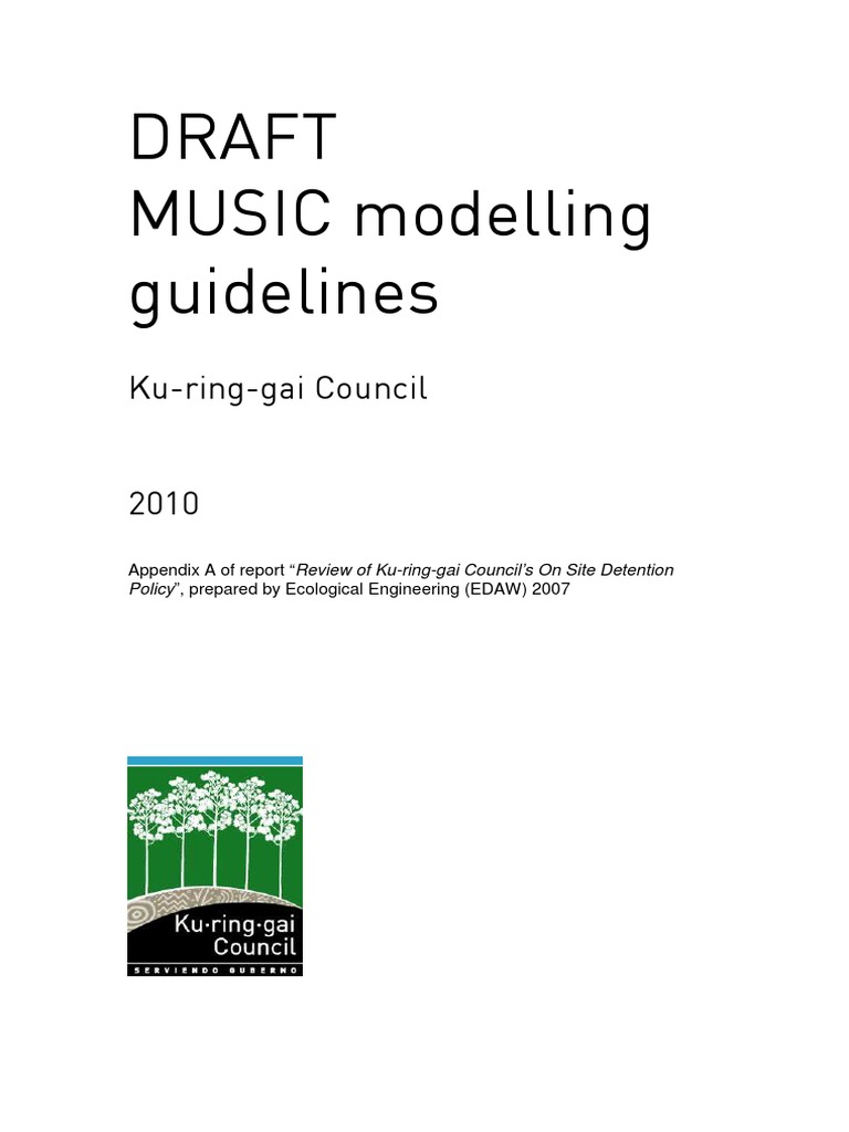 Draft Music Modelling Guideline | PDF | Surface Runoff | Stormwater