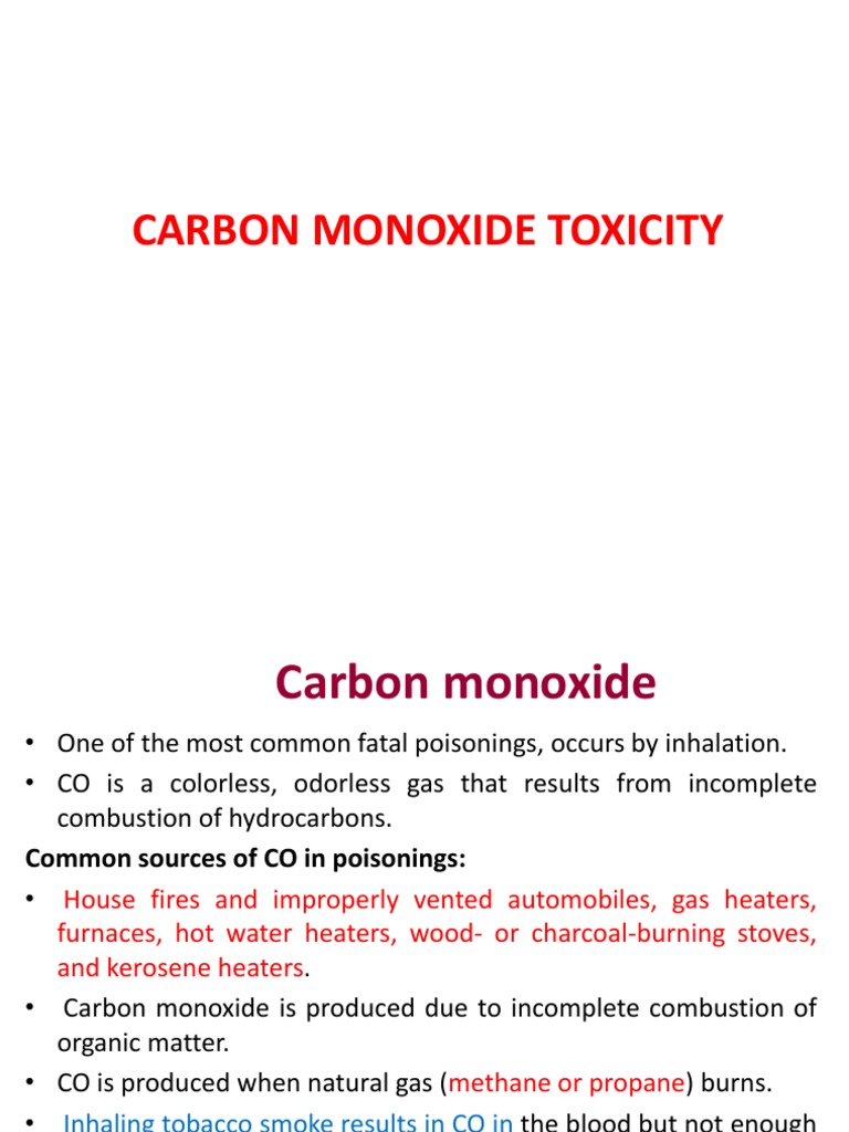 Carbon Monoxide and Selenium Toxicity | PDF | Carbon Monoxide | Selenium