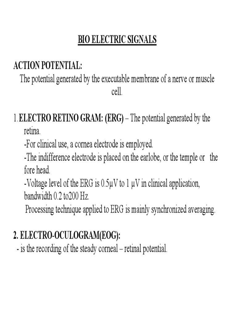 Bio Electric Signals Action Potential | PDF | Electroencephalography ...