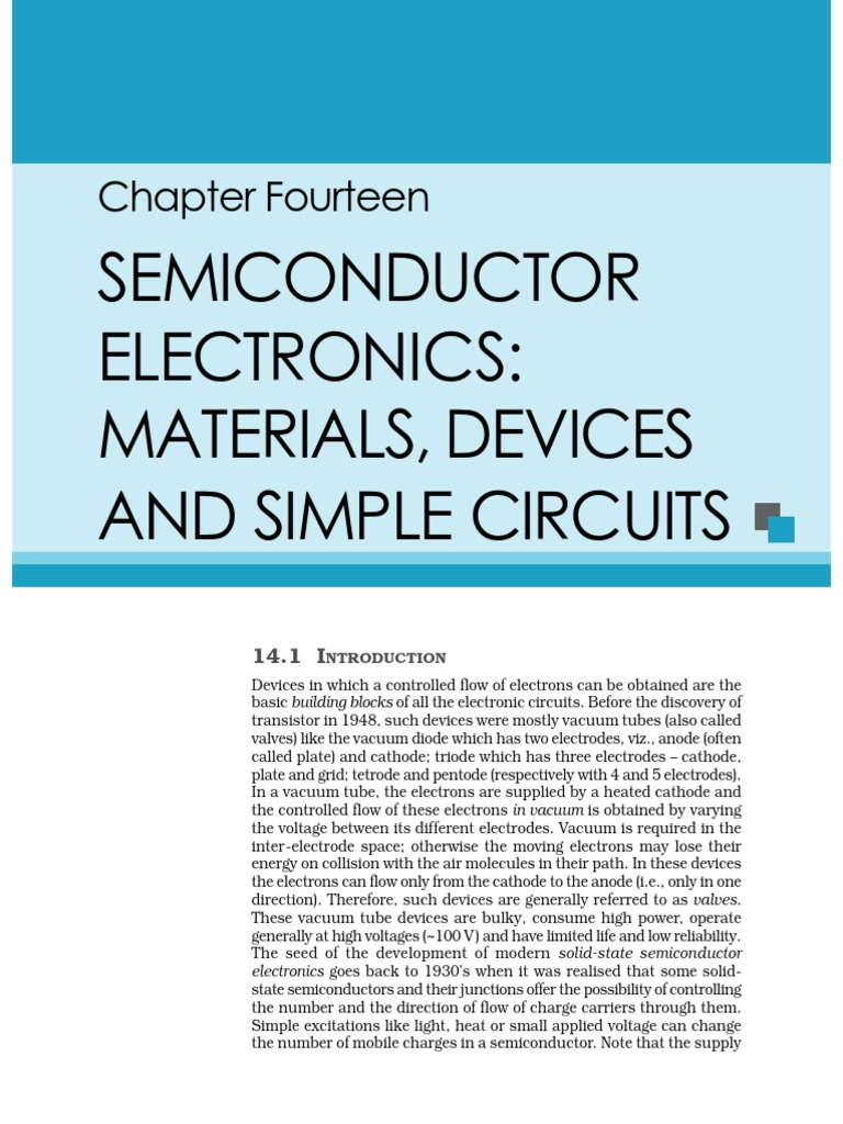 Ncert Semiconductorncert Class 12 Physics Part 2 Pdf P N Junction
