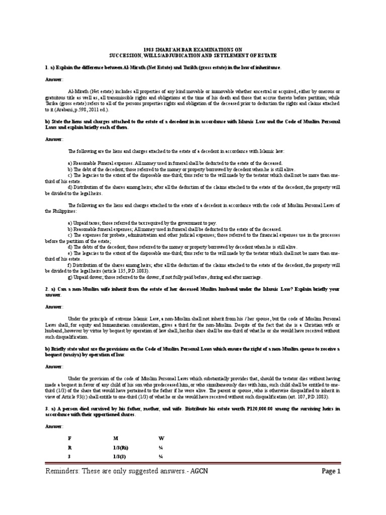 Inheritance, Wills & Adjudication of Estate | PDF | Will And Testament ...