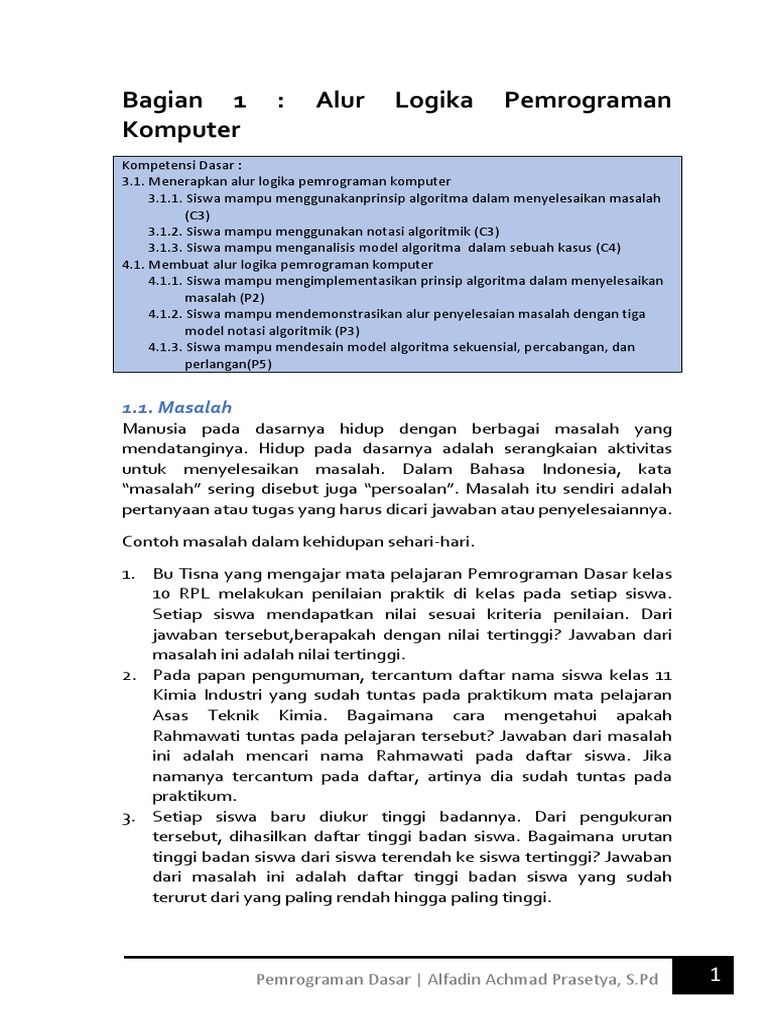 Modul Pemrograman Dasar B5 Isi | PDF