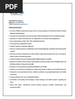 Selenium 4yrs Experience Resume | PDF | Selenium (Software) | Software ...