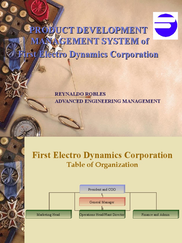 Product Development Management System of First Electro Dynamics ...