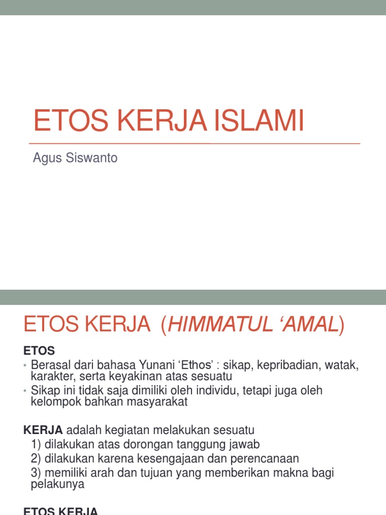 Etos Kerja Islami | PDF | Pengembangan Diri | Sains & Matematika