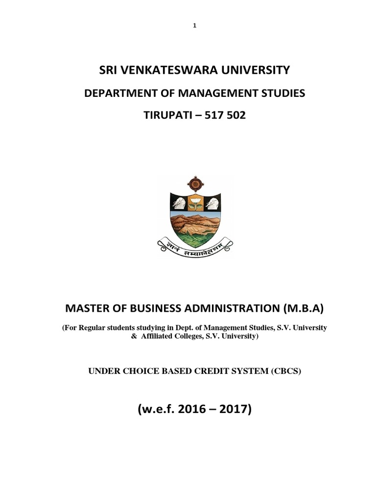 MBA New Syllabus | PDF | Course Credit | Master Of Business Administration