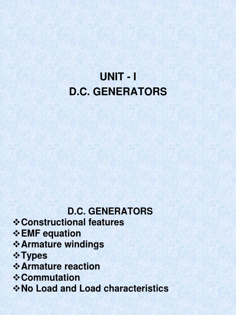 Introduction To DC Generator | PDF | Electric Generator ...