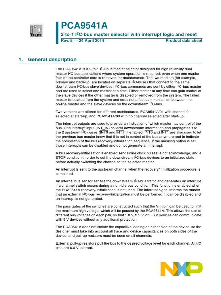 PCA9541A | PDF | Computer Hardware | Manufactured Goods