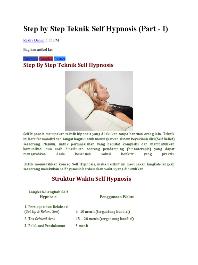 Step by Step Teknik Self Hypnosis | PDF
