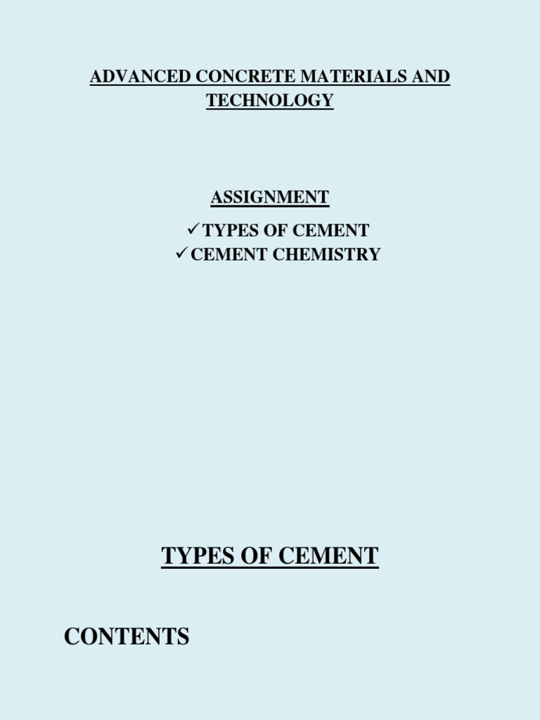 Cement Chemistry | PDF | Fly Ash | Lime (Material)