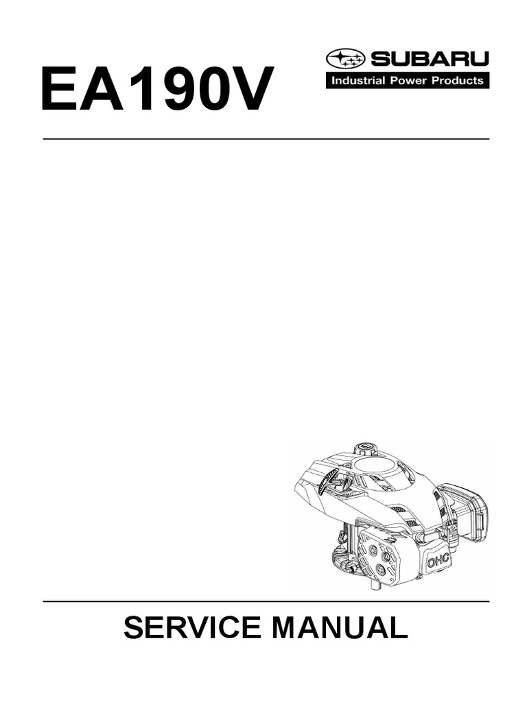 Subaru Engines Ea190v Service PDF | PDF | Carburetor | Cylinder (Engine)
