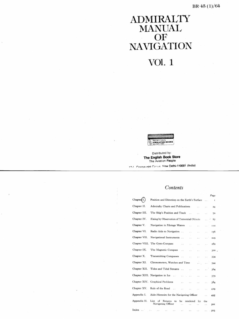 Admiralty Manual of Navigation Vol 1 1964 English501c PDF | PDF