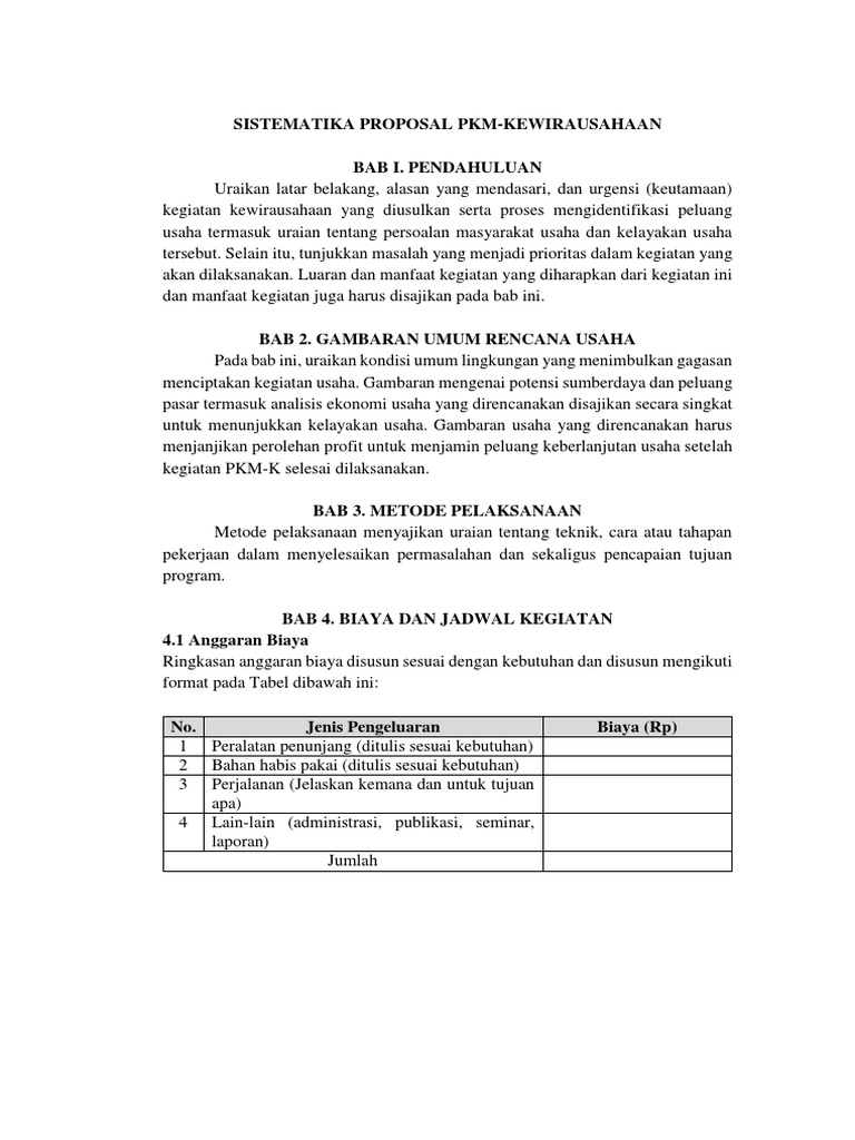 Sistematika PKMK | PDF