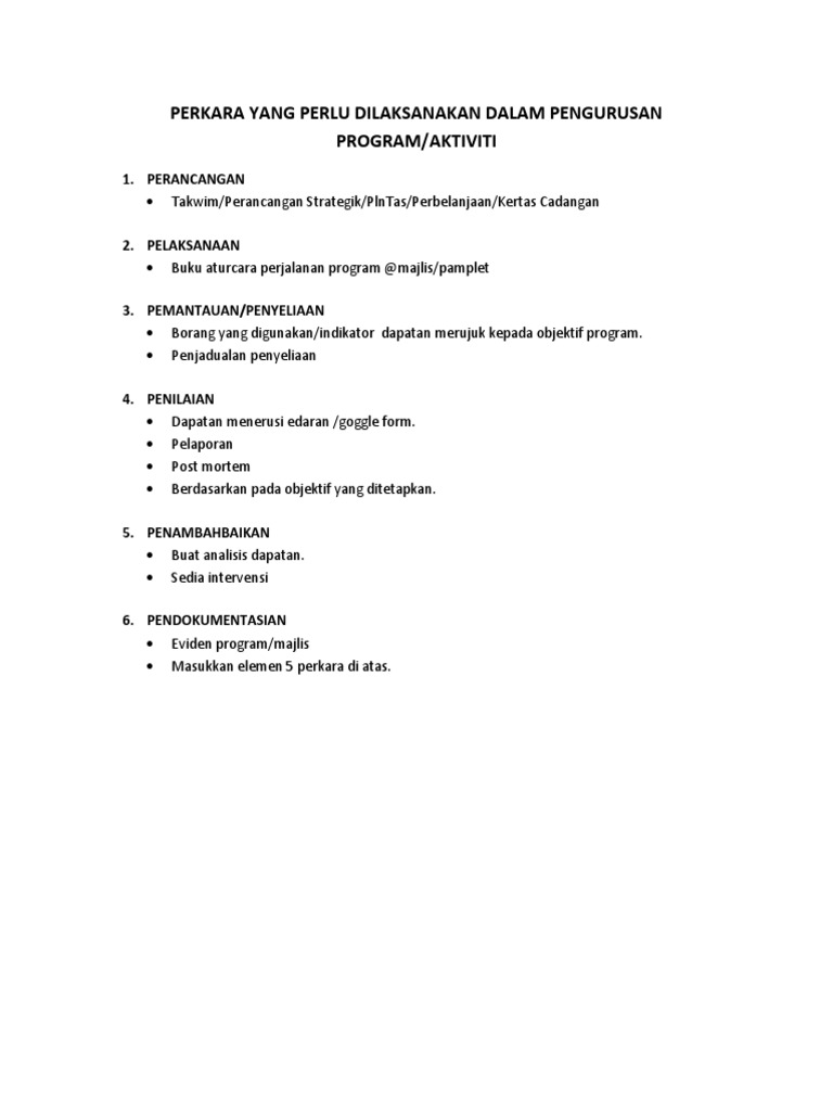 Pelaksanaan 6P | PDF | Pengelolaan Keuangan & Uang