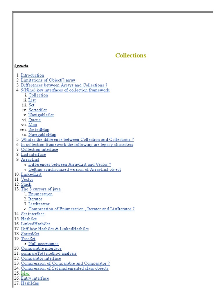 Java Collections Tutorial | PDF | Array Data Structure | Class ...