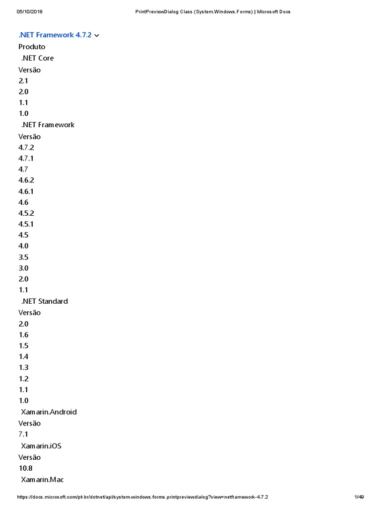 Printpreviewdialog Class System Windowsforms Microsoft Docs Pdf Pdf C Sharp
