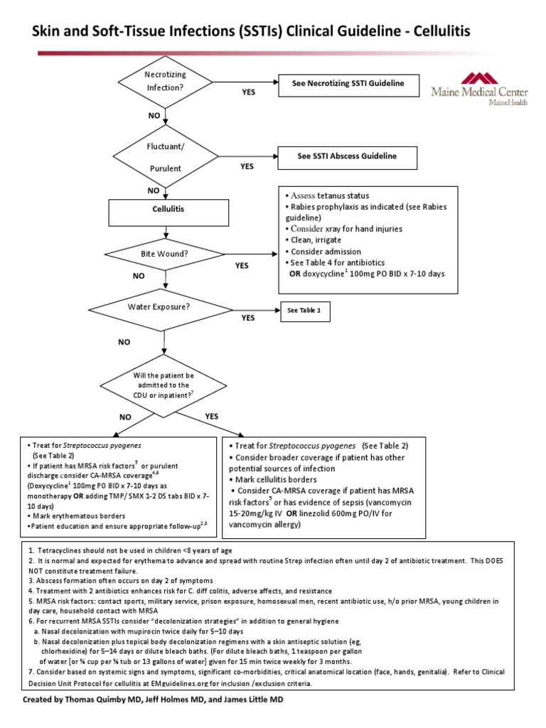 Skin And Soft‐Tissue Infections (Sstis) Clinical Guideline ‐ Cellulitis ...