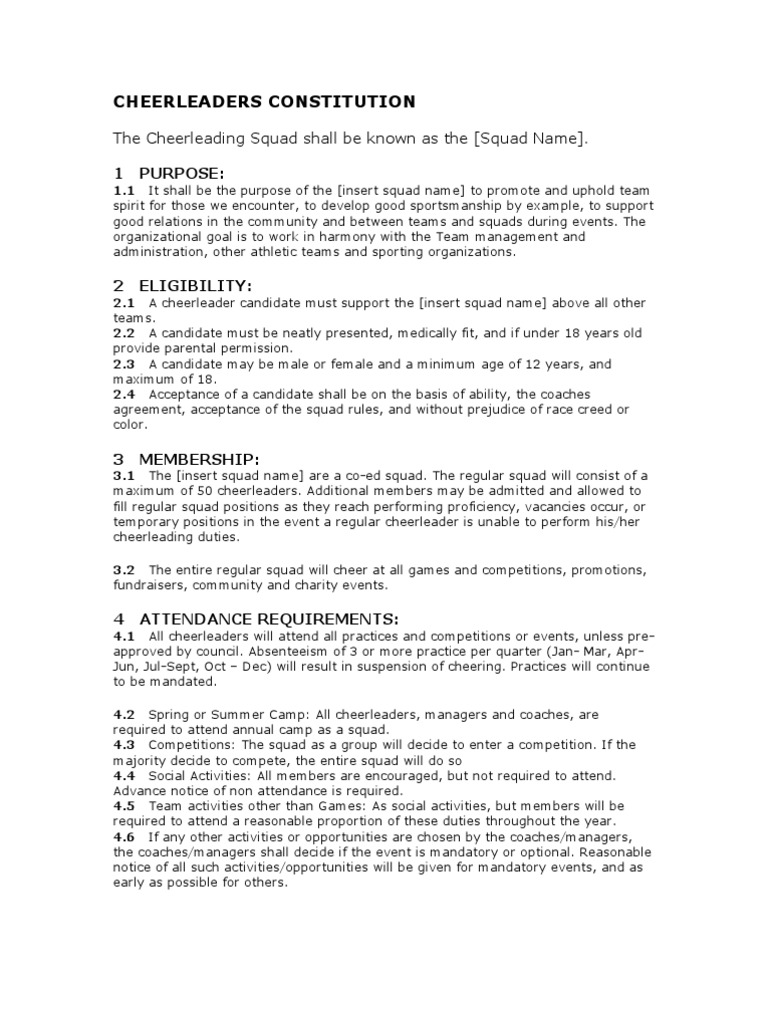Constitution | PDF | Cheerleading | Fundraising