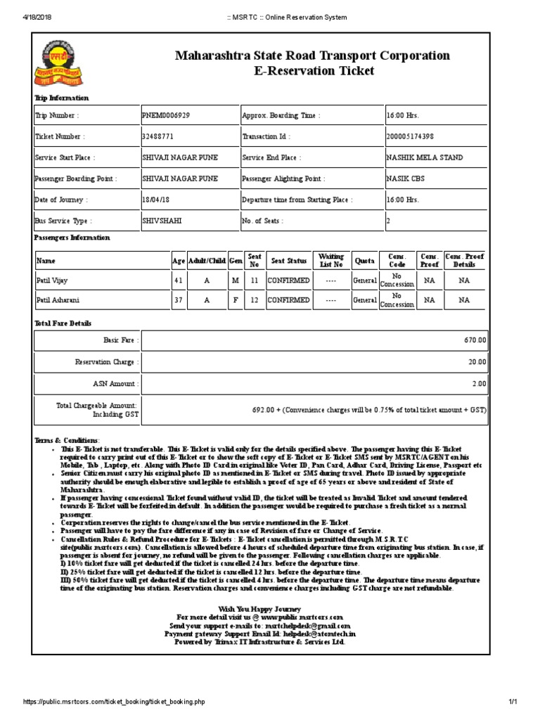 Pune To Nashik Journey | PDF | Identity Document | Ticket (Admission)