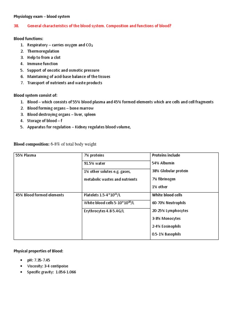 Physiology of Blood Systems | PDF | Coagulation | Platelet
