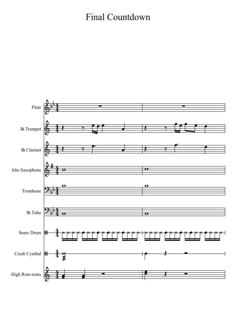 Final Countdown Quartet Arrangement | PDF | Musical Compositions ...