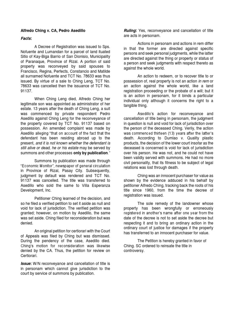 JM Tuason Co and Inc.: Registered Torrens Title Holder Has Right to ...