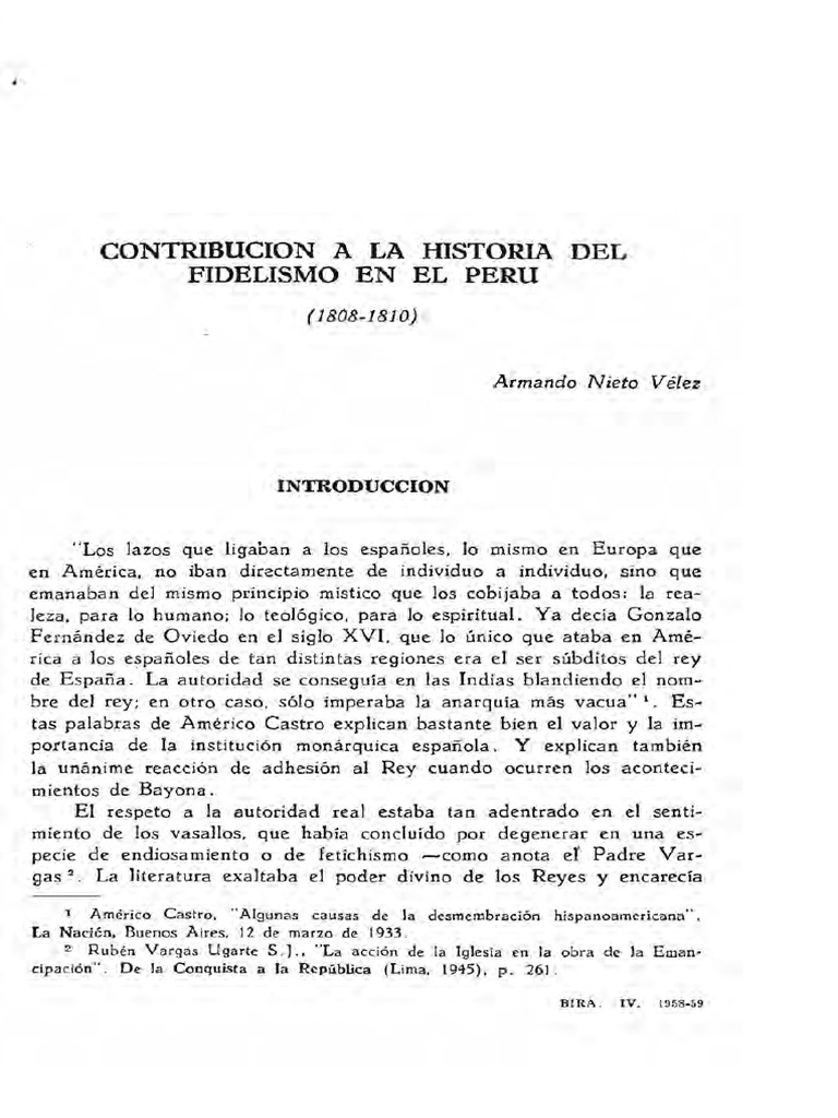 Historia del Fidelismo en Perú (1808-1810) | PDF | Napoleón | España