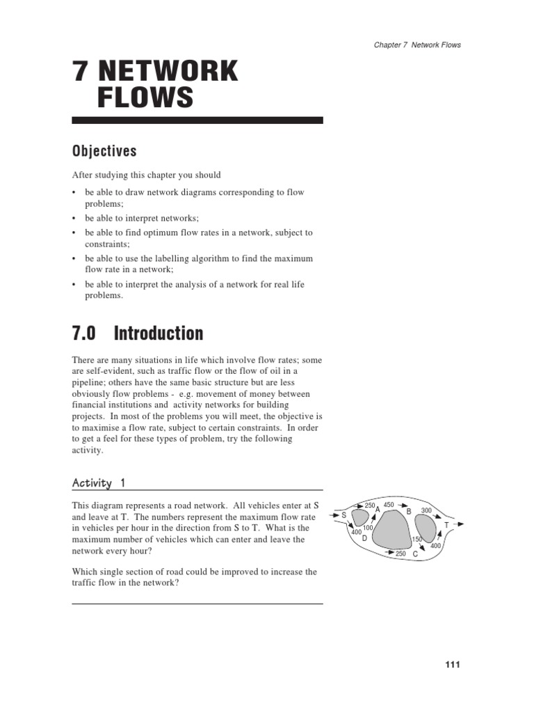 7 Network Flows: Objectives | PDF | Combinatorics | Algorithms