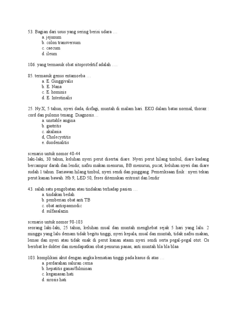 Soal MCQ Blok Sistem Digestif | PDF | Sains & Matematika