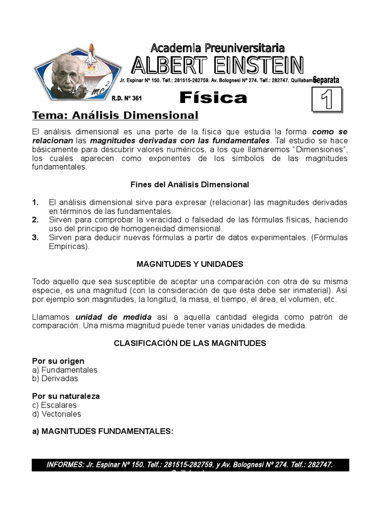 Análisis Dimensional | PDF | Unidades de medida | Sistema Internacional ...