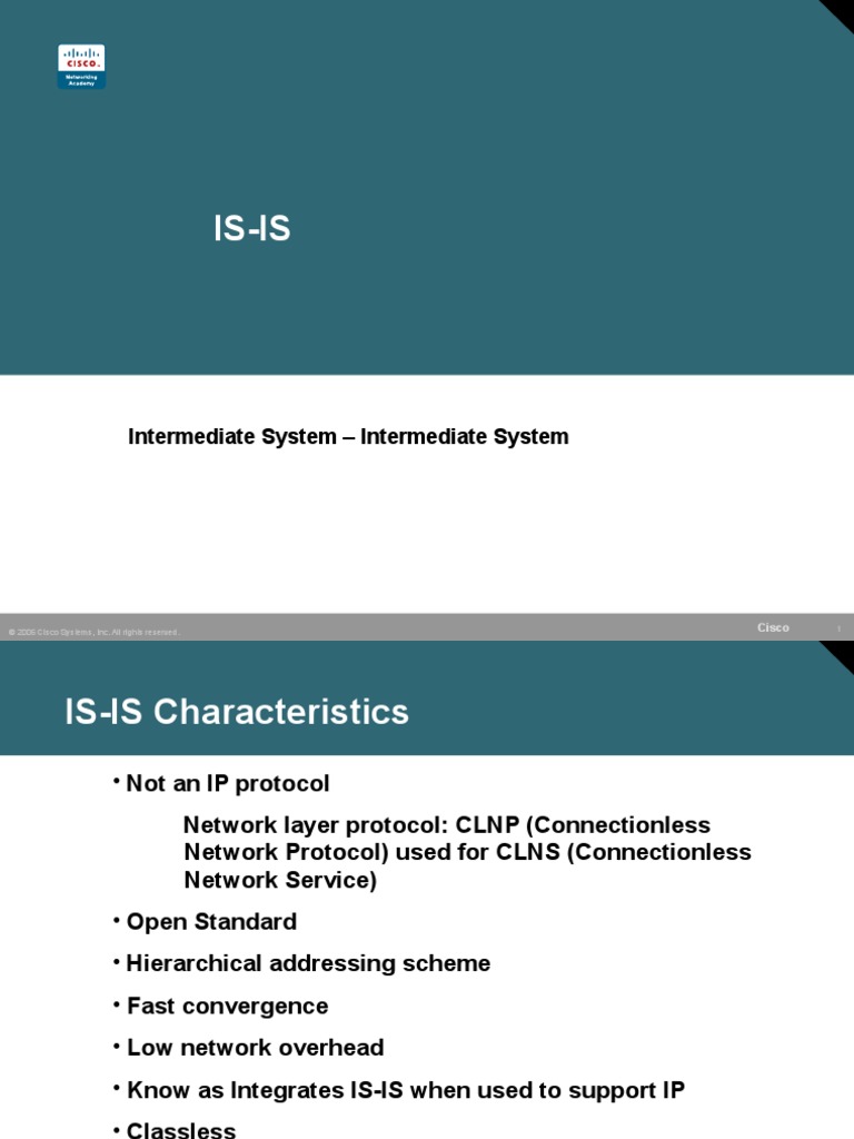 Is-Is: Intermediate System - Intermediate System | PDF | Router ...
