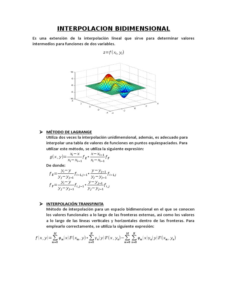 Interpolación Bidimensional y Splines | PDF | Spline (Matemáticas ...