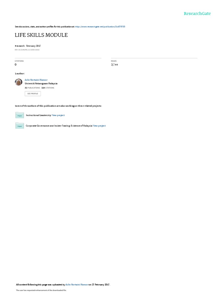 Life Skills Handbook | PDF | Life Skills | Social Skills