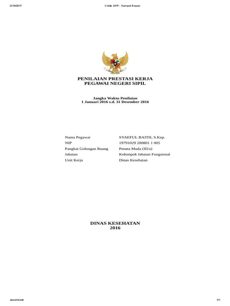 Cetak SKP - Sampul Depan | PDF