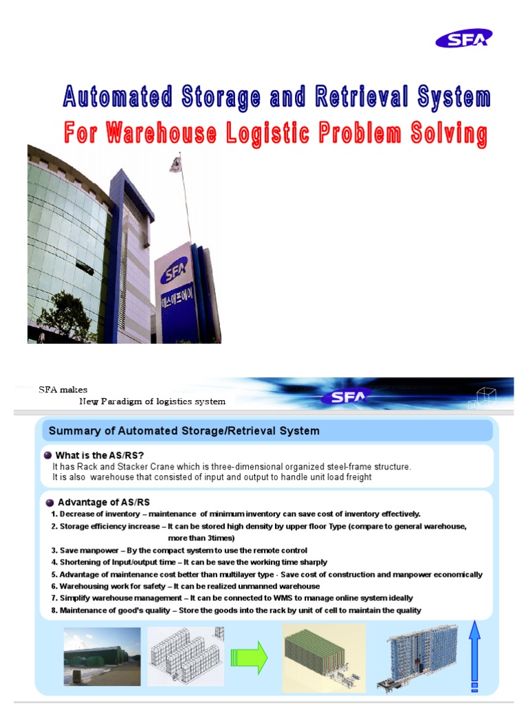 ASRS | PDF | Warehouse | Radio Frequency Identification