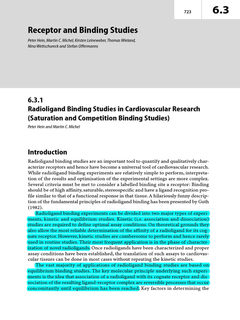 Receptor Binding Studies Techniques | PDF | Ligand (Biochemistry ...