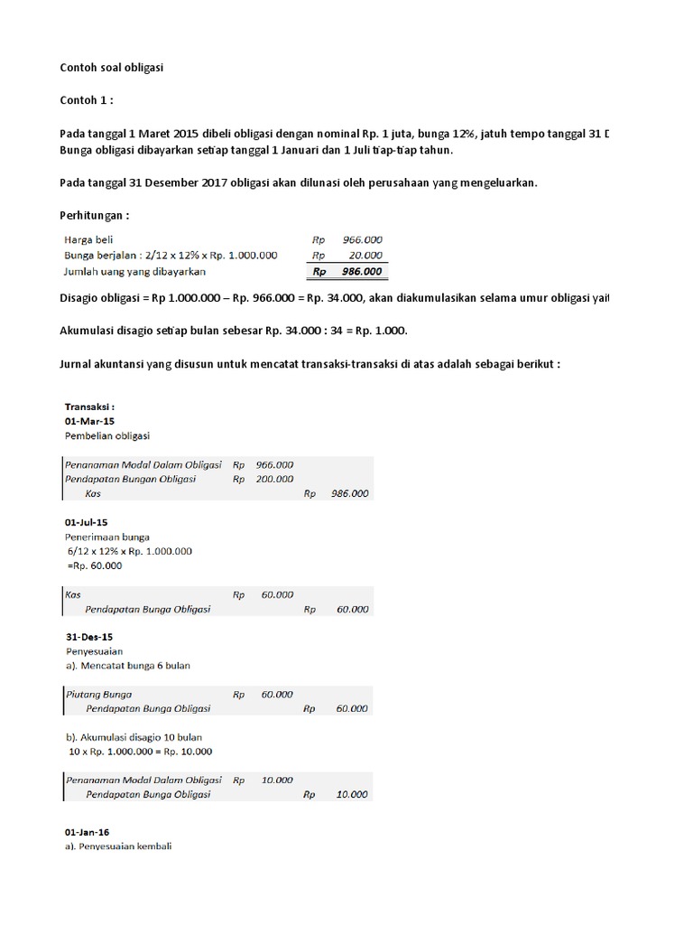 Contoh Perhitungan Utang Dengan Bunga | PDF