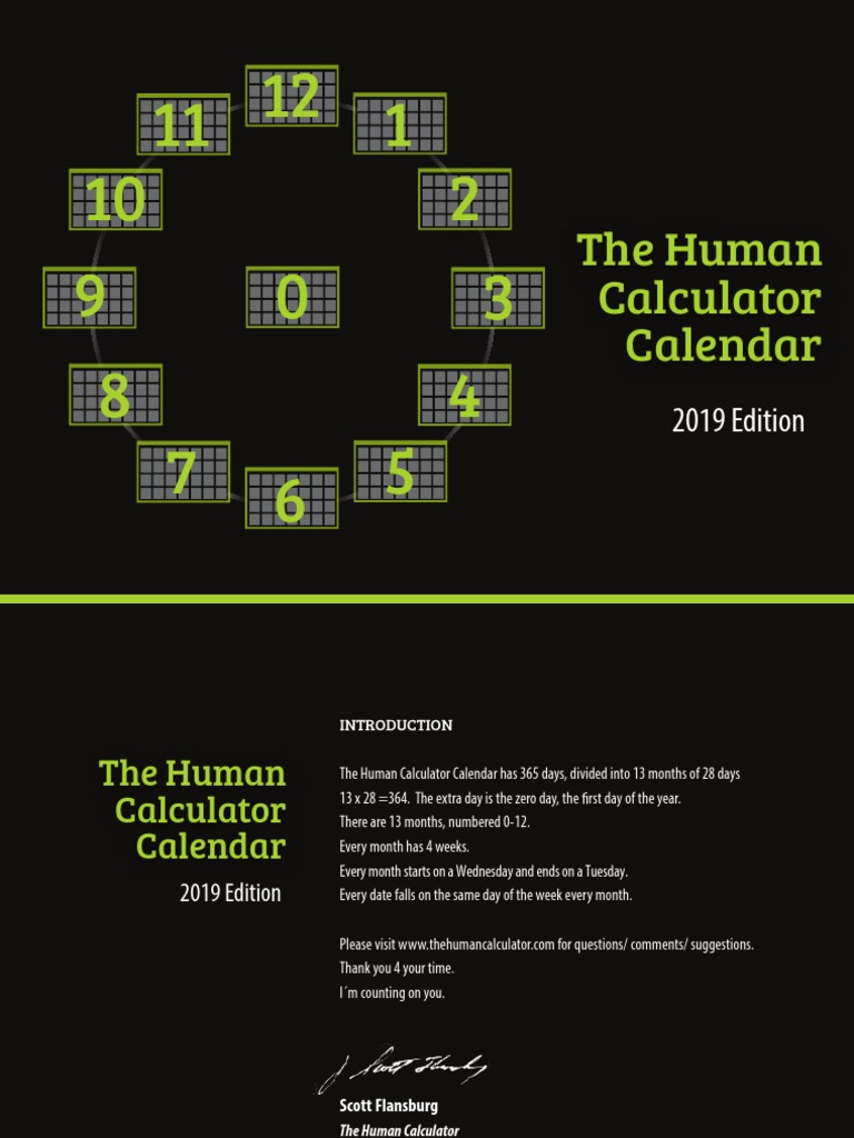 The Human Calculator Calendar: 2019 Edition | PDF