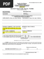 INVESTIGATION DATA FORM - DOJ Revision 1 | PDF | Prosecutor | United ...