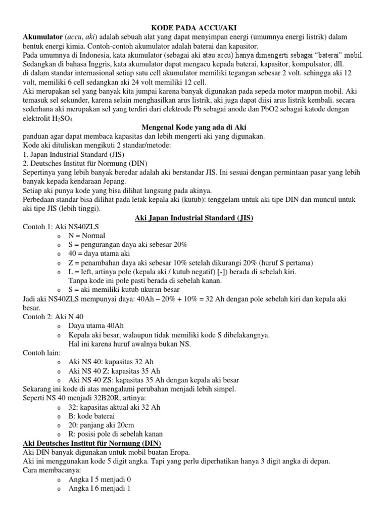 Kode Pada Accu-Aki | PDF | Griya & Taman