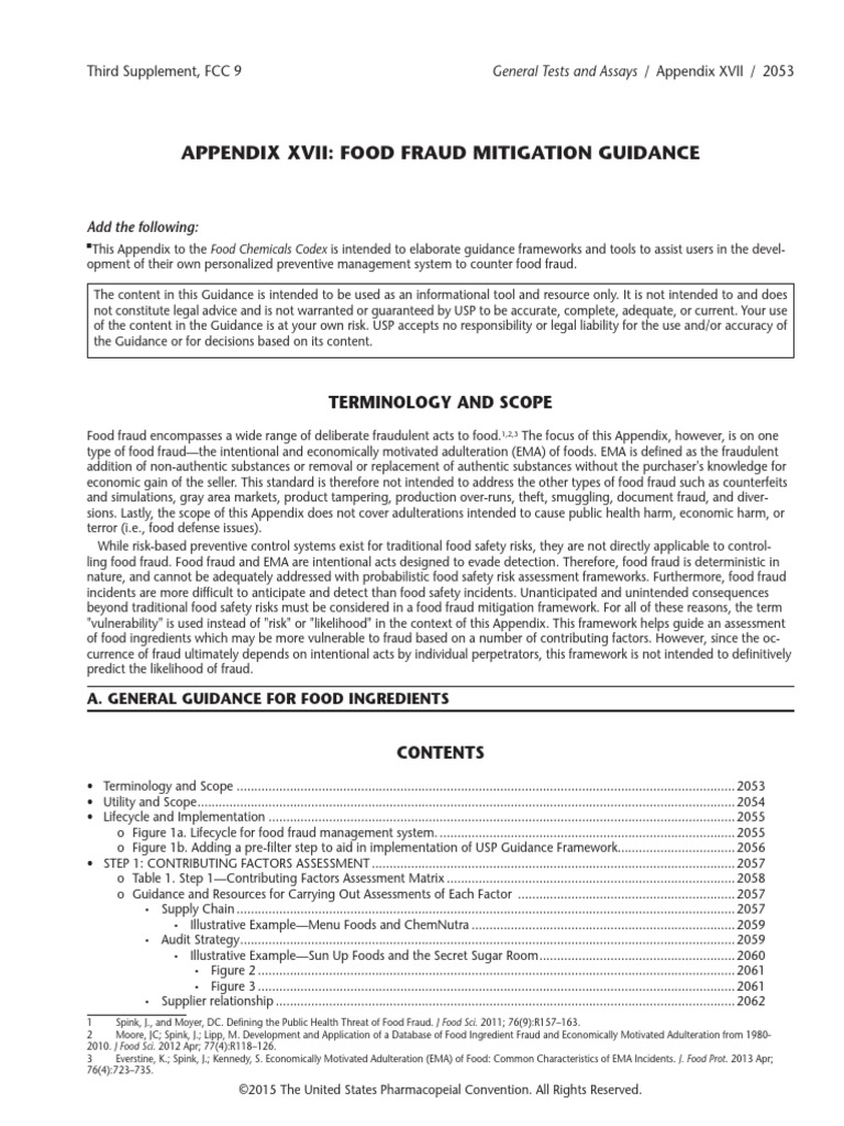 Food Fraud | PDF | Audit | Supply Chain
