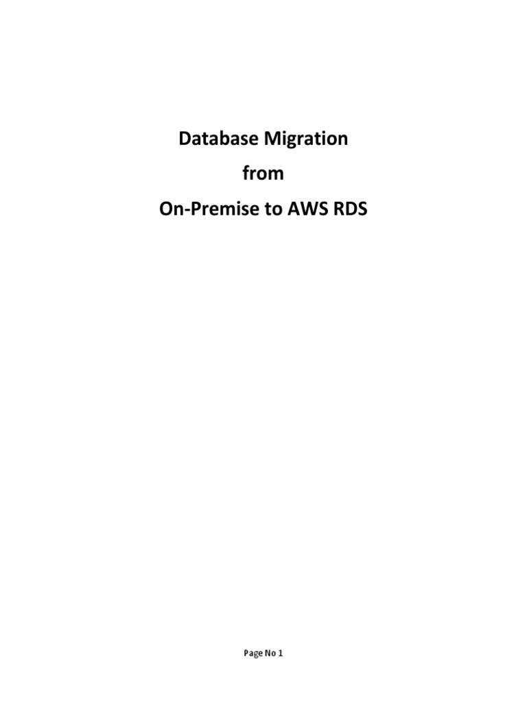 Oracle On Premise DB Migration To AWS-RDS | PDF | Oracle Database | Databases