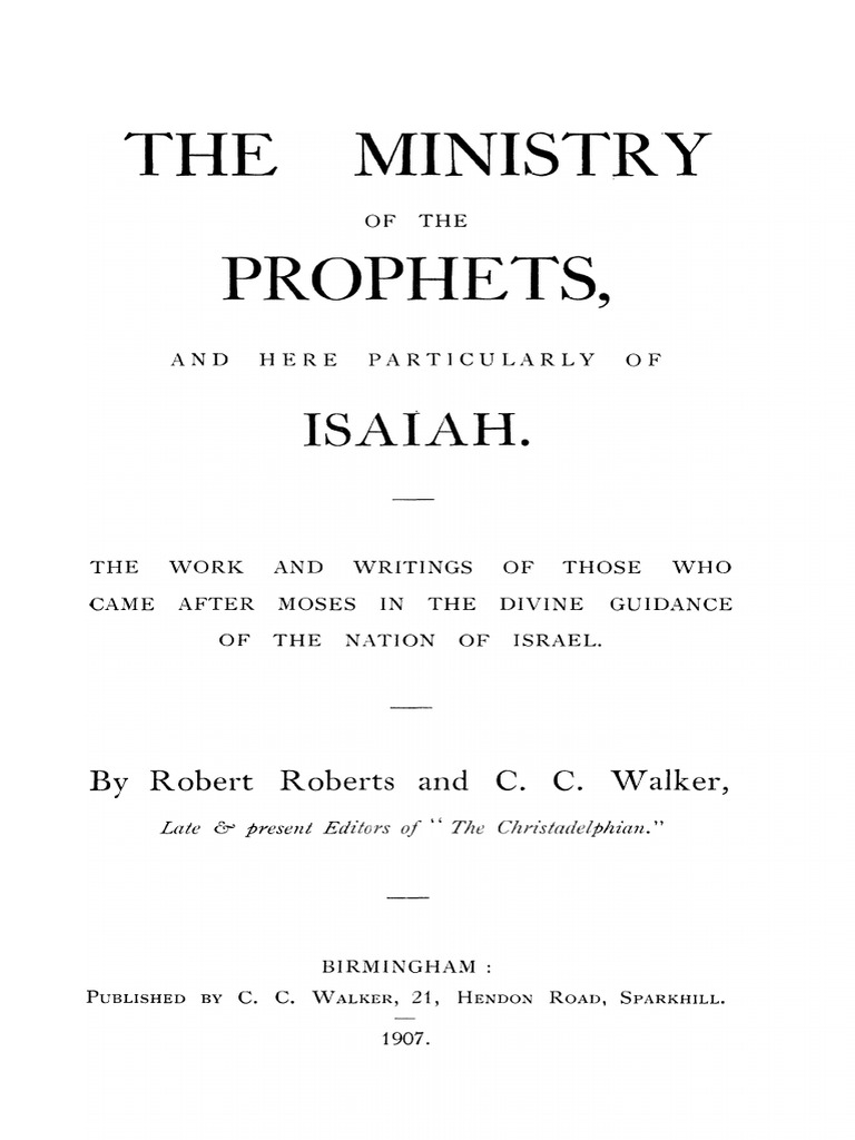The Ministry of The Prophets | PDF | Isaiah | Prophet