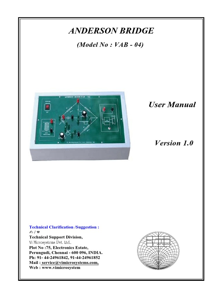Anderson Bridge: User Manual | PDF | Inductance | Amplifier