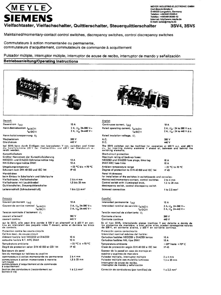 Discrepancy Switches Control Discrepancy Switches 3sv4 5 | PDF