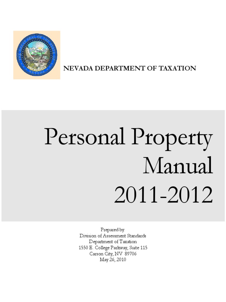 Personal Property Manual 2011-2012: Nevada Department of Taxation | PDF ...