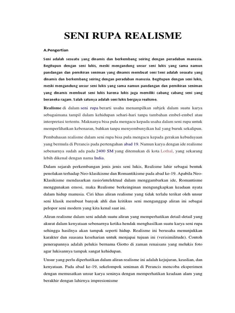 Seni Rupa Realisme | PDF | Seni
