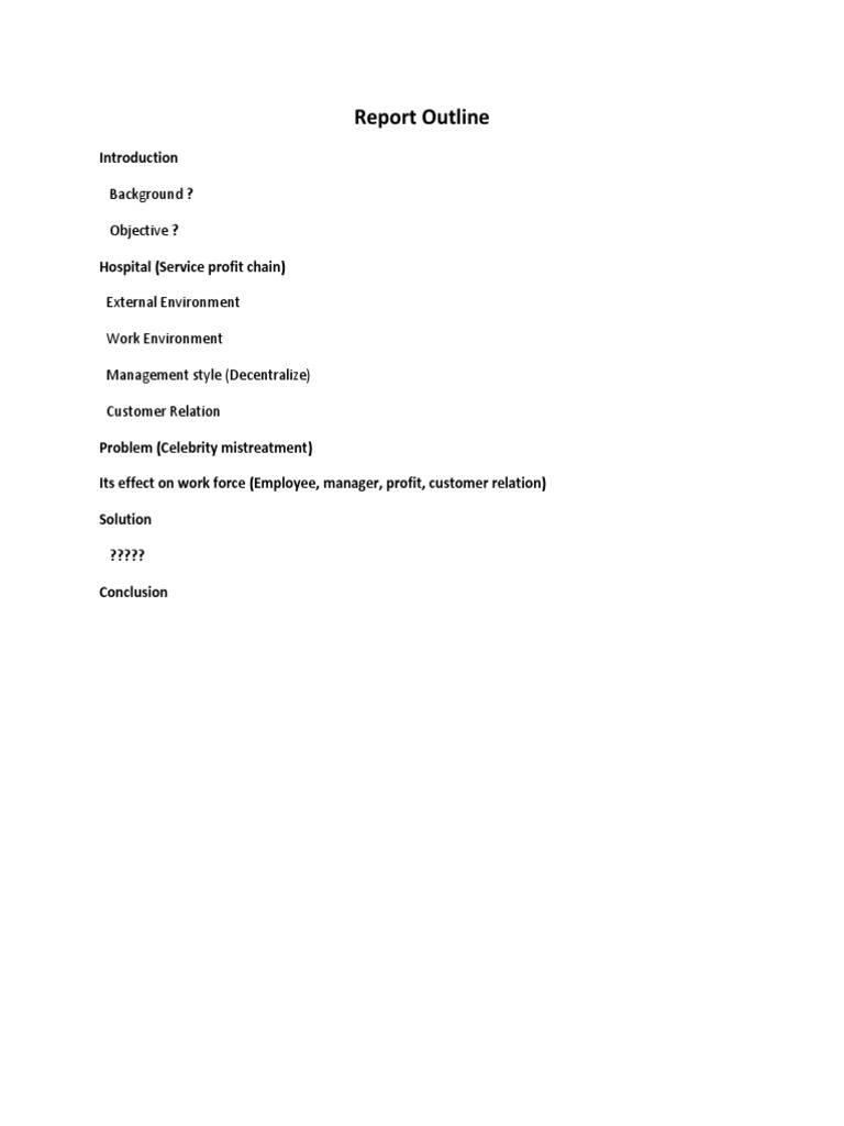 Report Outline: Background ? Objective ? | PDF