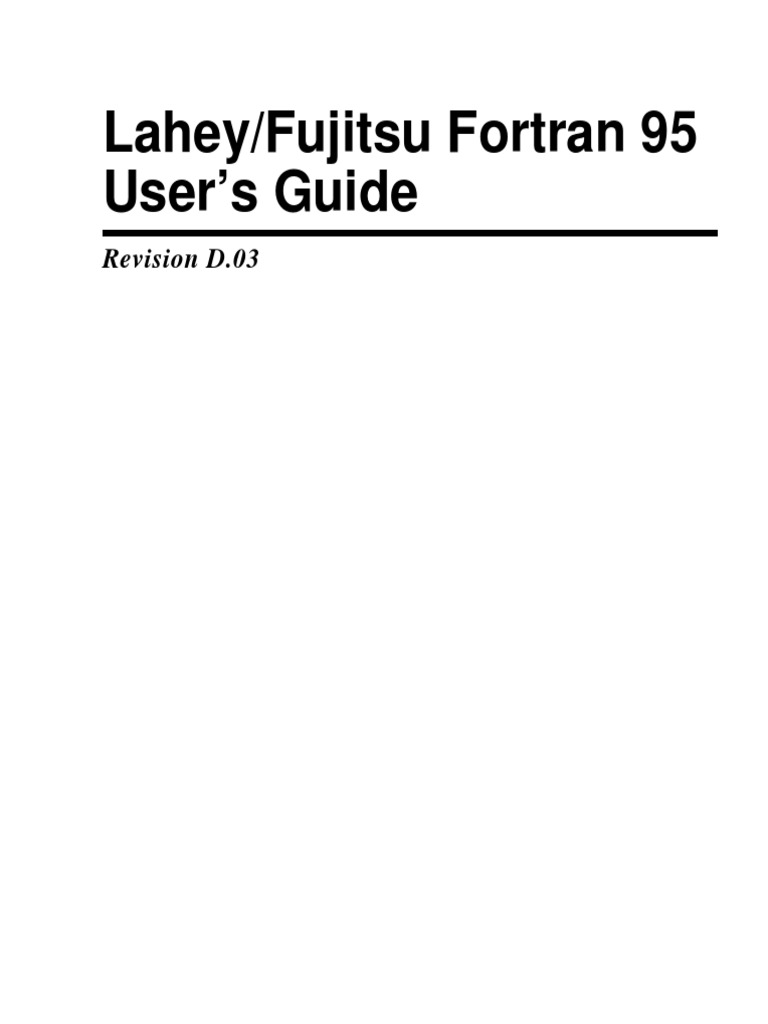 Lahey-Fujitsu Fortran 95 | PDF | Command Line Interface | Library (Computing)