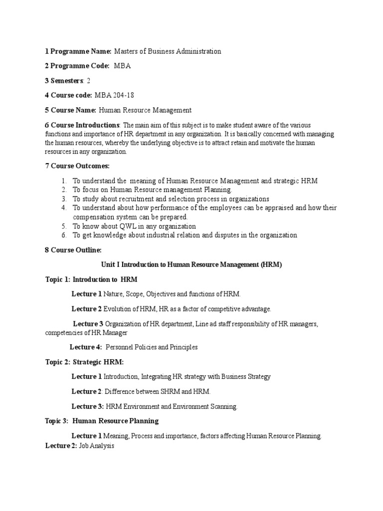 I Introduction To Human Resource Management (HRM) Introduction To HRM ...